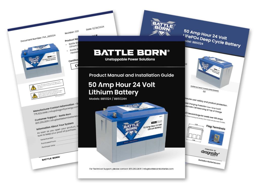 50Ah 24V LiFePO4 Heated Battery Kit | Battle Born Batteries