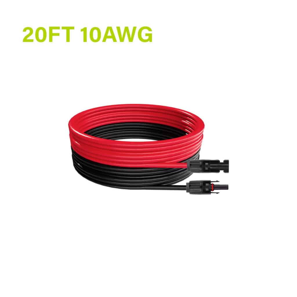 20FT 10 AWG Extension Cable MC4 RED/BLK | Battle Born Batteries