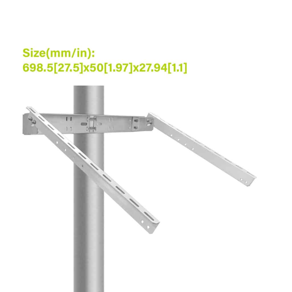 Double Arm Single Panel Pole Side Mount (For 60W-100W Panels)