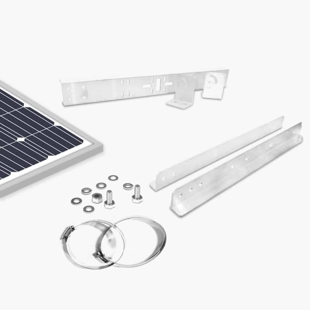 Double Arm Single Panel Pole Side Mount (For 60W-100W Panels)